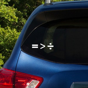 Equality is Greater Than Division Vinyl Decal, Equal Rights Car Decal ...