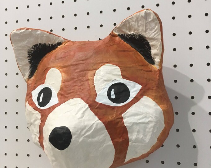 Paper Mache Red Panda Head Bernardo. Sweet Wall Decor. - Etsy