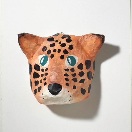 Paper Mache Cheetah Head Tina. Savanna Creature Colorful - Etsy