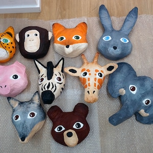 Paper Mache Cheetah Head, Tina. Savanna Creature, Colorful Wall Decor ...