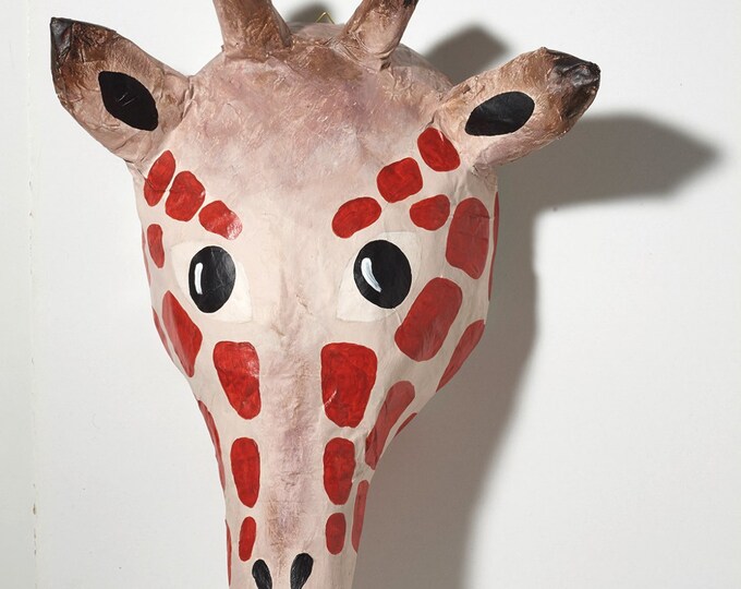 Paper Mache Giraffe Head Cecilia. Savanna Creature Colorful | Etsy