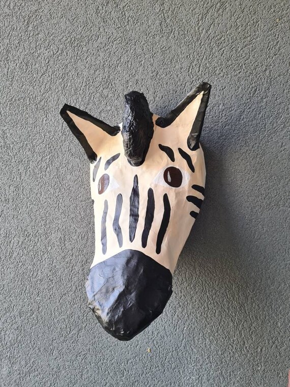 Paper Mache Zebra Head