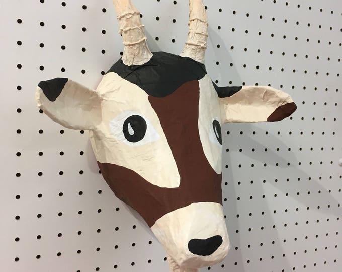 Paper Mache Goat Head, Ezekiel. Farm Creature, Sweet Animal Wall Decor ...