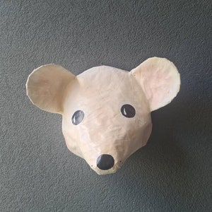 Paper Mache Mouse Head, Gil. Sweet and Quirky Creature, Cute Wall Decor ...