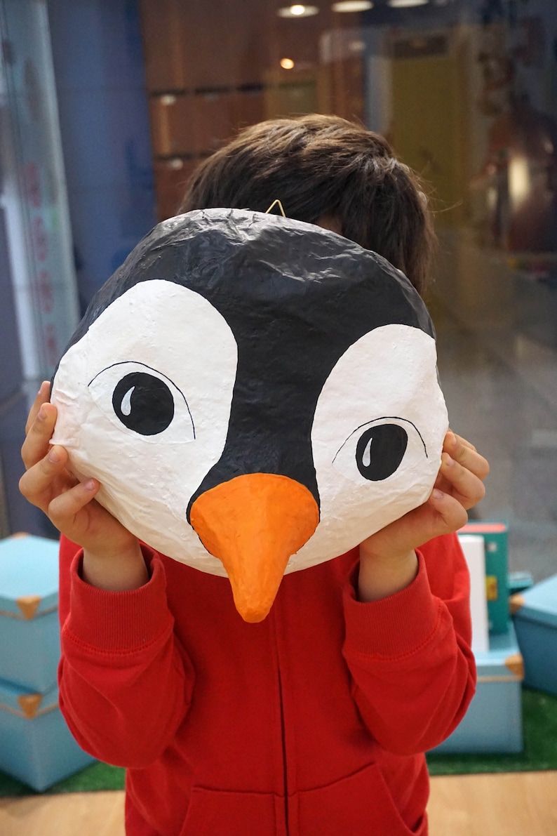 Paper Mache Penguin Head Paco. Sweet Bird Black and White. - Etsy