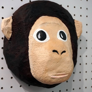 Paper Mache Monkey Head Lola. Jungle Creature Sweet Wall | Etsy