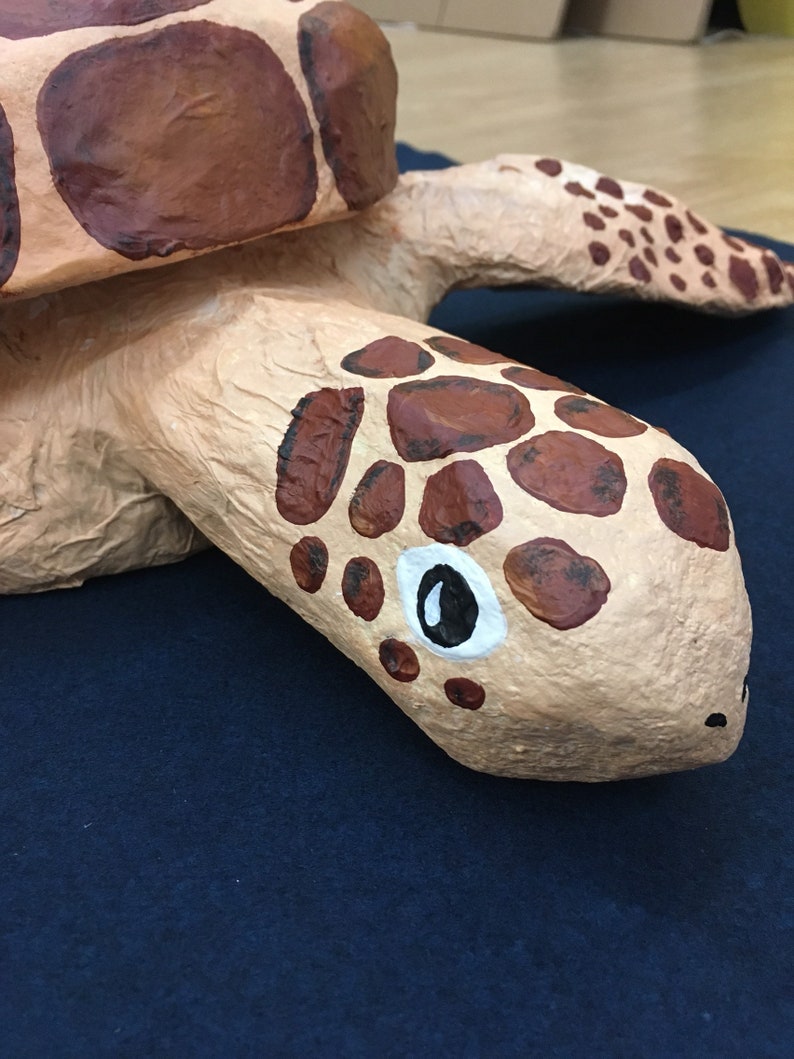 paper-mache-sea-turtle-antonio-large-paper-sculpture-etsy