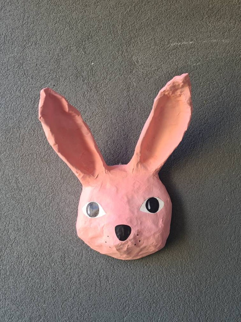 Paper Mache Bunny Head, Nico. Sweet Wall Decor for a Nursery or ...