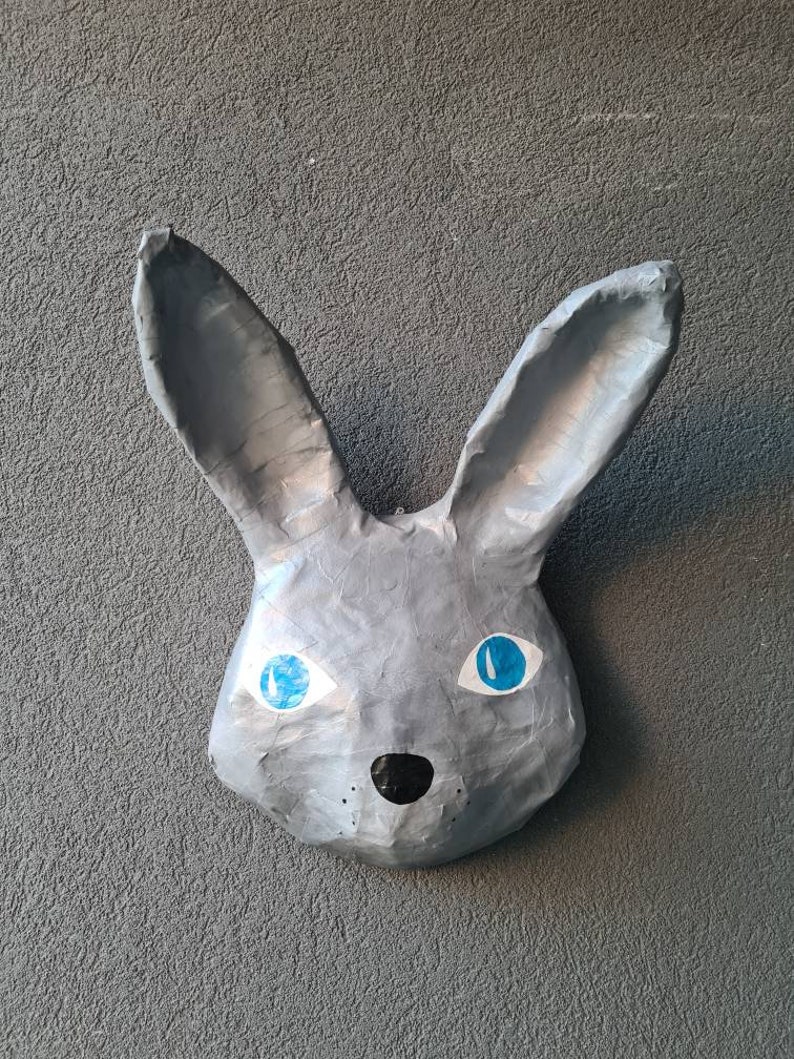 Paper Mache Bunny Head, Nico. Sweet Wall Decor for a Nursery or ...