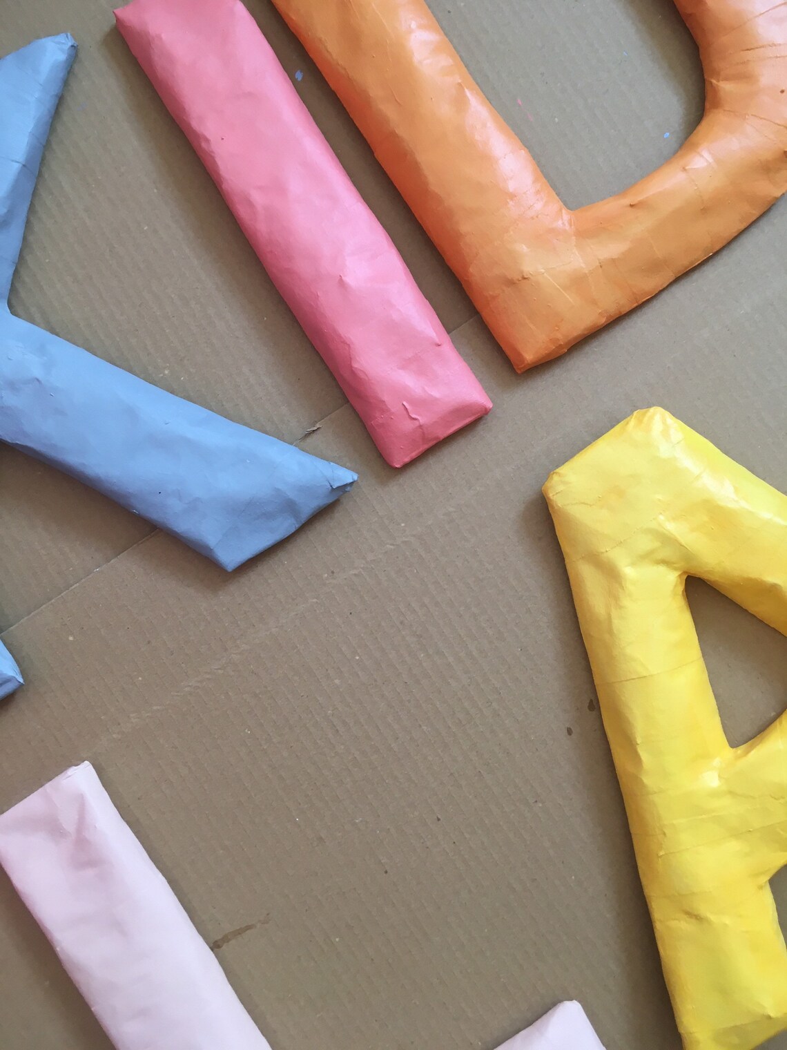 Paper-maché letters. Animal pattern wallhanging uppercase | Etsy