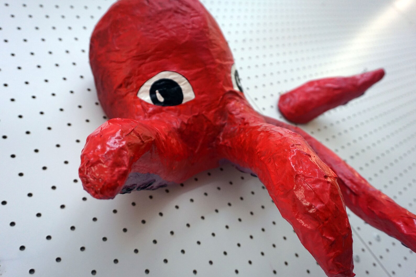 Paper mache Red Octopus Head Alfredo. Fun Wall Decor. | Etsy
