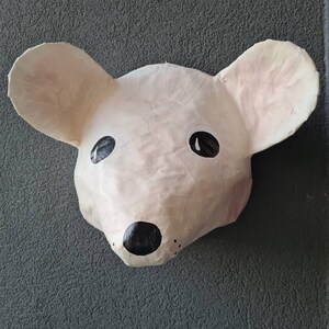 Paper Mache Mouse Head, Gil. Sweet and Quirky Creature, Cute Wall Decor ...