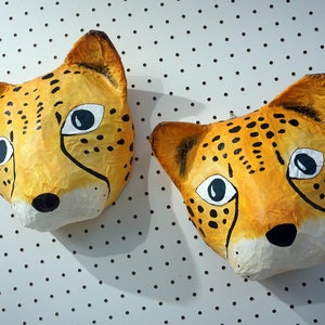 Paper Mache Cheetah Head, Tina. Savanna Creature, Colorful Wall Decor ...