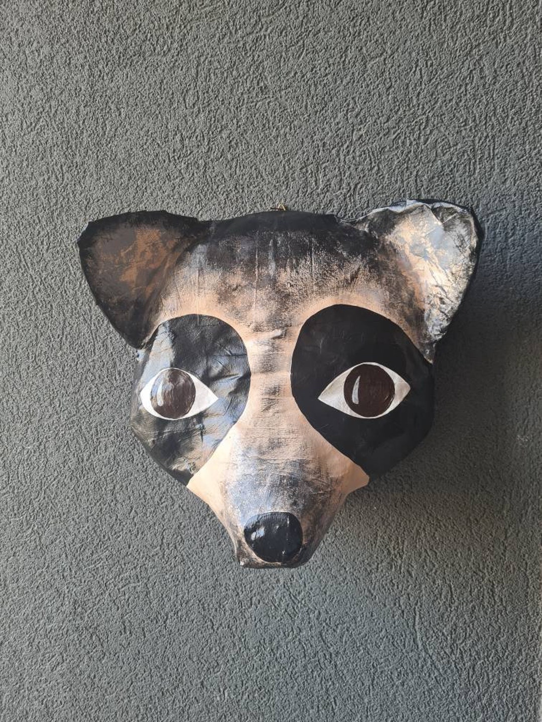 Paper Mache Raccoon Head, Felix. Woodland Creature, Sweet Wall Decor ...