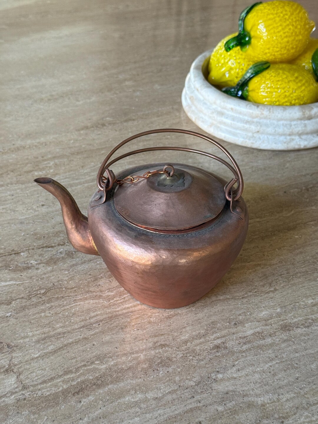 Vintage Chinese Hammered Copper Teapot Handmade Artisan Metal ...
