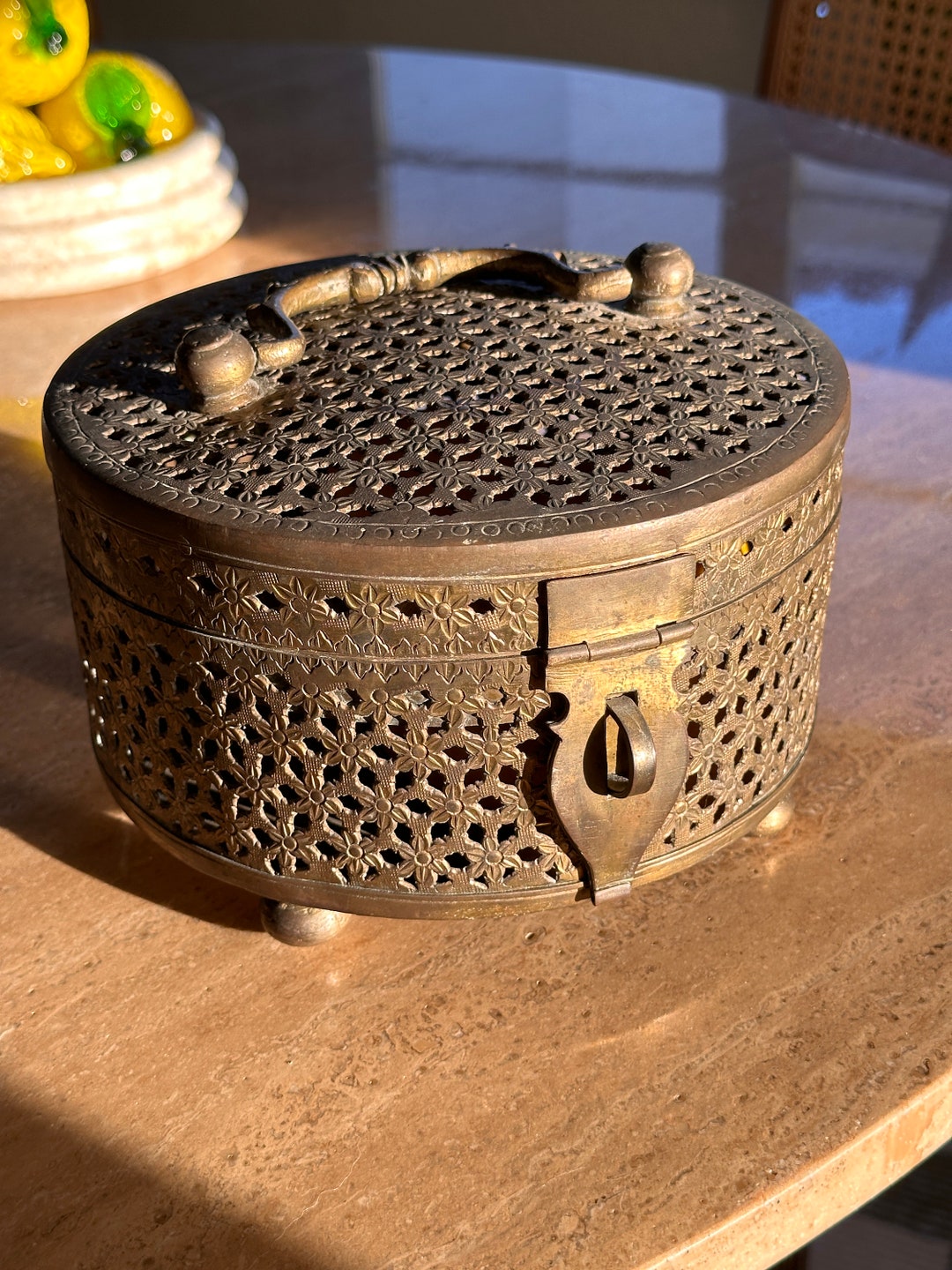 Vintage Brass Jewelry Box Jali Cut Handcrafted Moroccan Antique Middle Eastern Art Boho Chest - Etsy