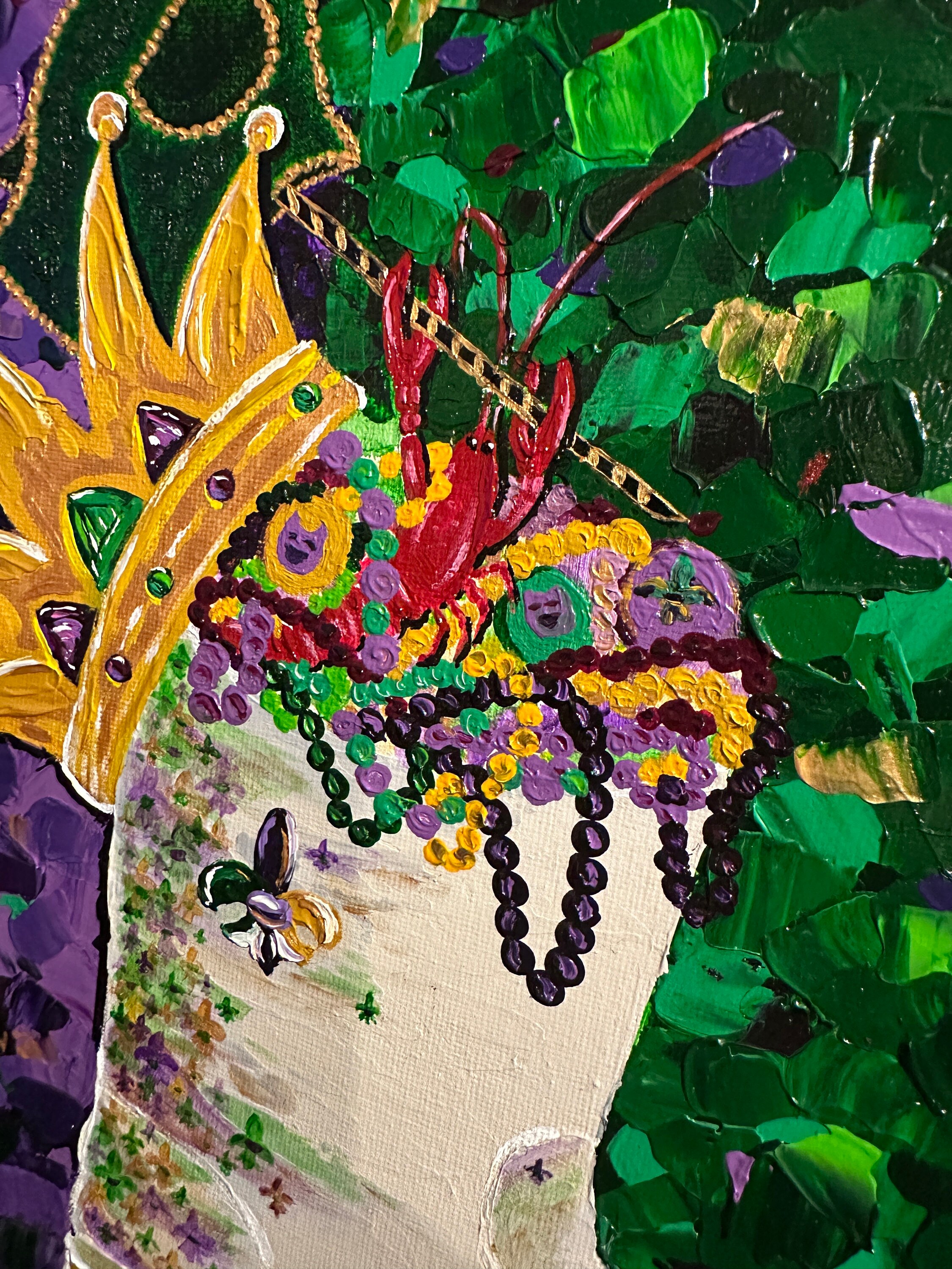Original Painting "king Cajun Mardi Gras", Holiday Wall Decor, Cajun ...