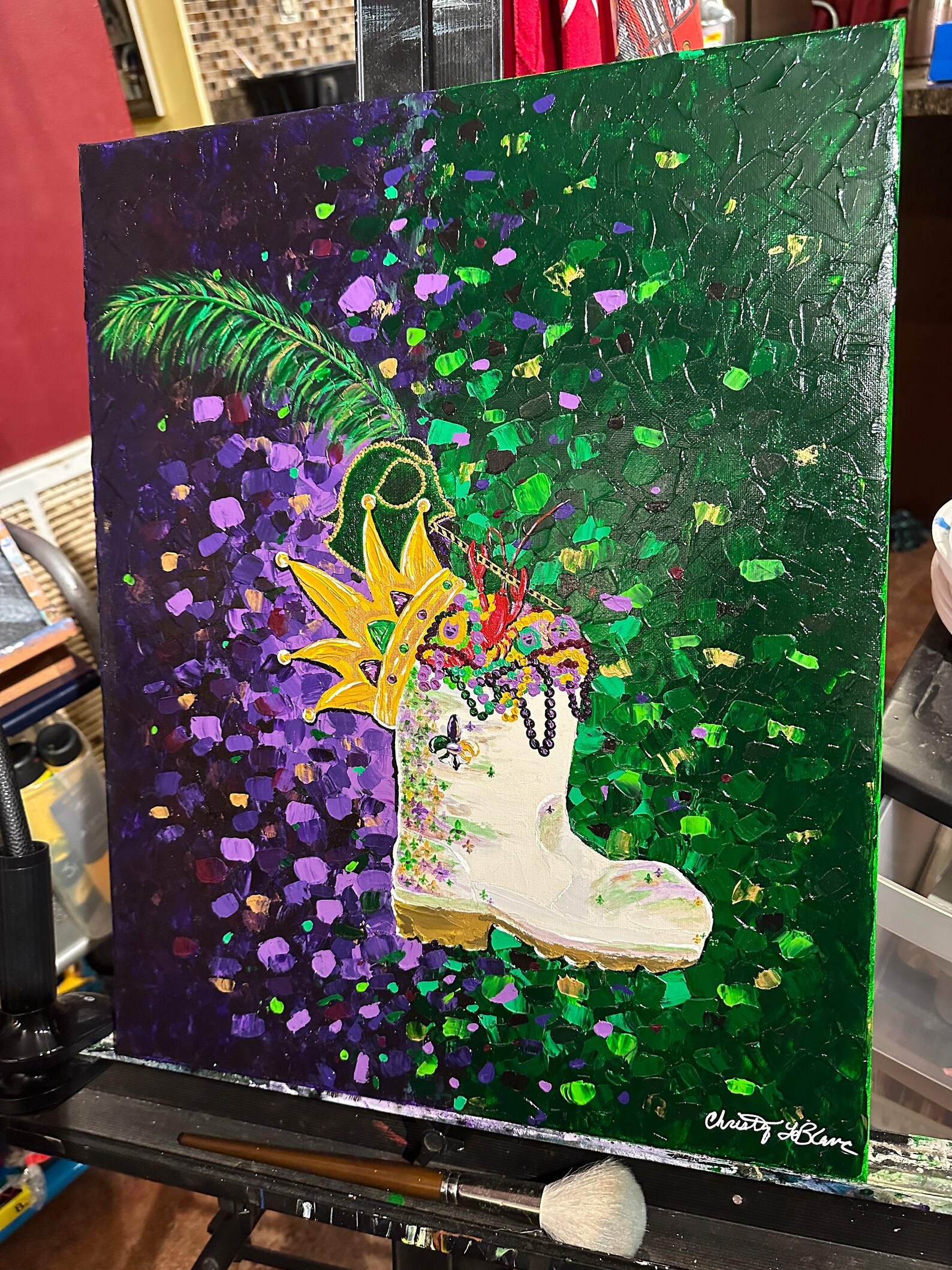 Original Painting "king Cajun Mardi Gras", Holiday Wall Decor, Cajun ...