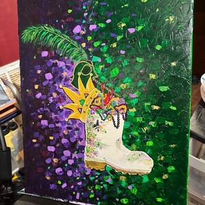 Original Painting "king Cajun Mardi Gras", Holiday Wall Decor, Cajun ...
