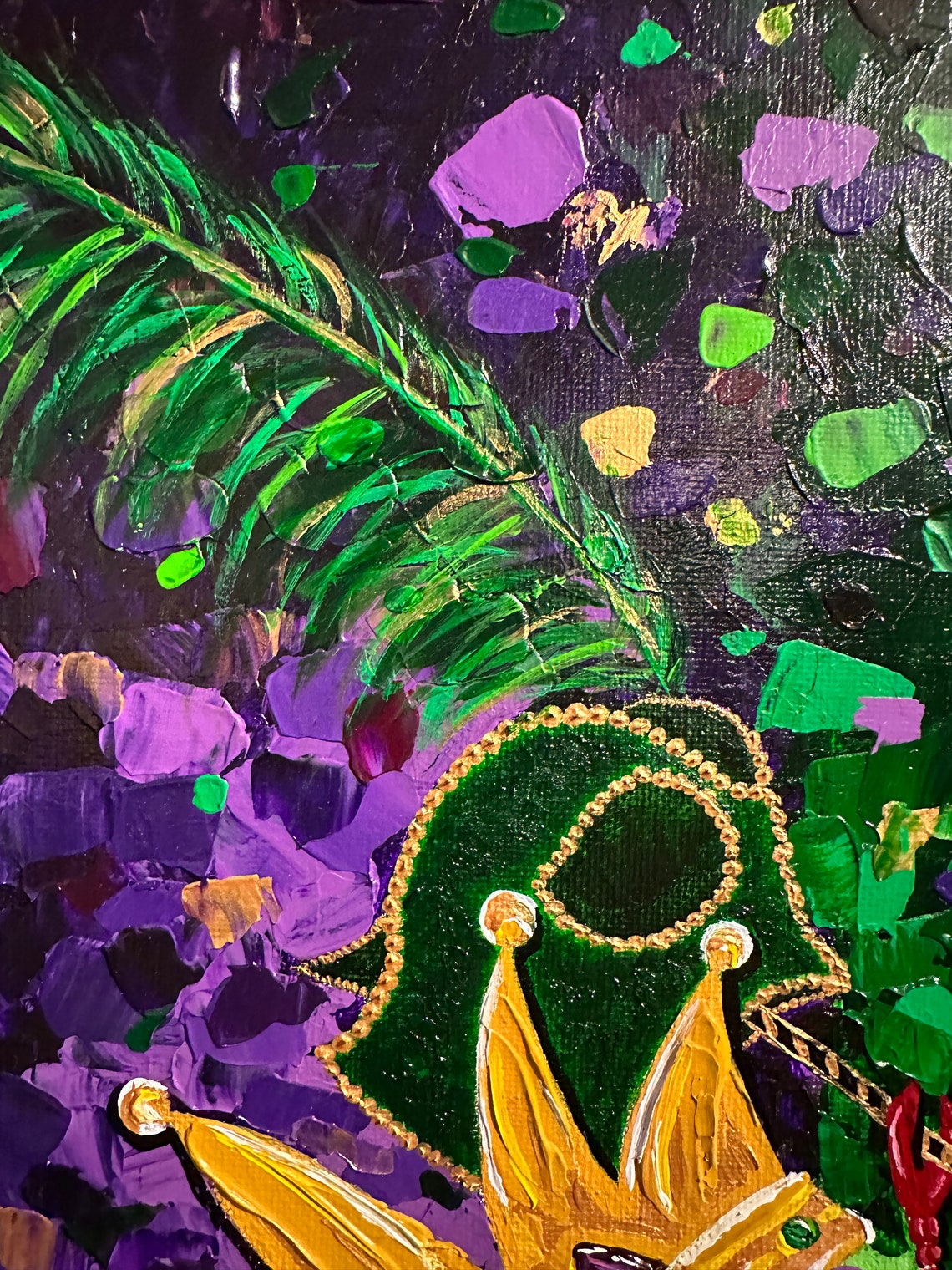 Original Painting "king Cajun Mardi Gras", Holiday Wall Decor, Cajun ...