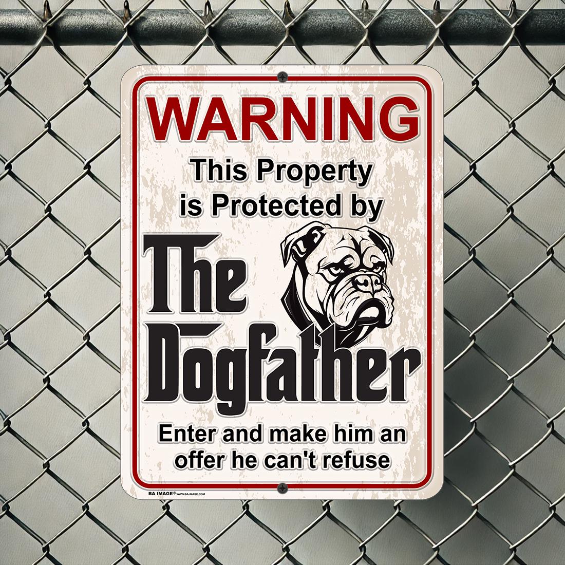 Bullmastiff Dogfather Warning Sign – Weatherproof & Rustproof Metal ...