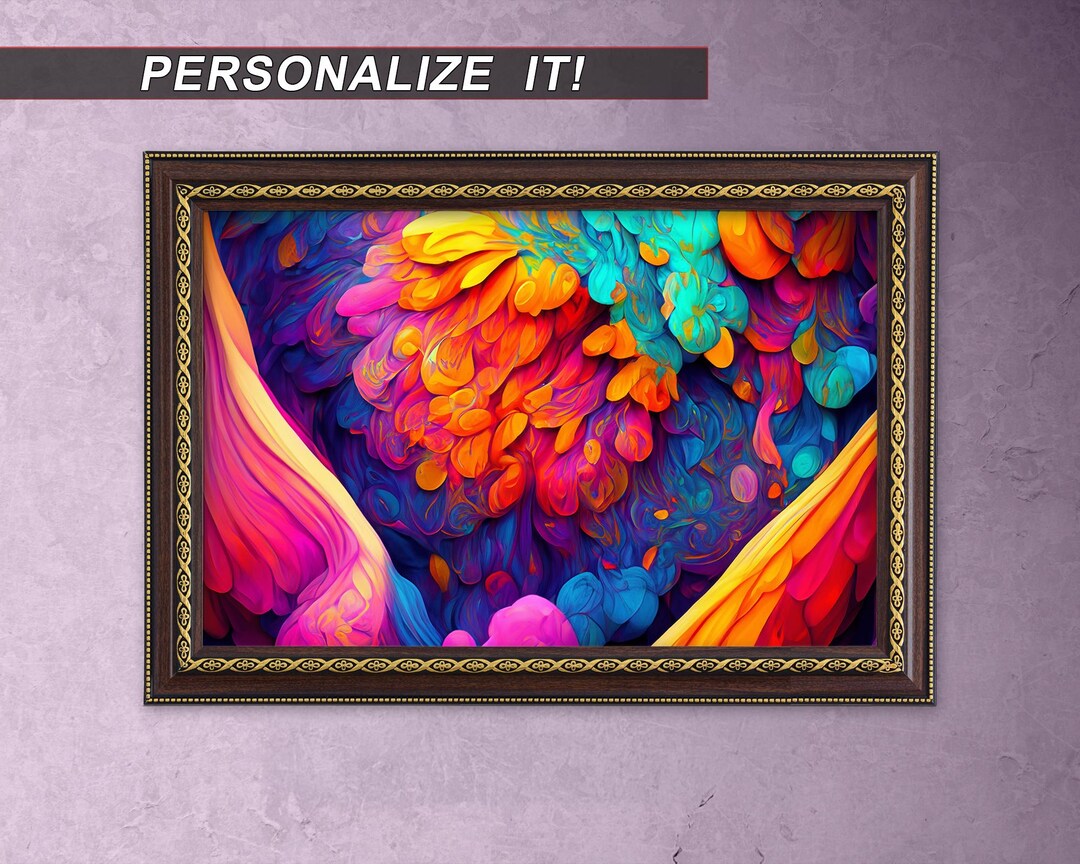 Abstract Feathered Color Burst Art Print - Personalized Wall Decor - Etsy