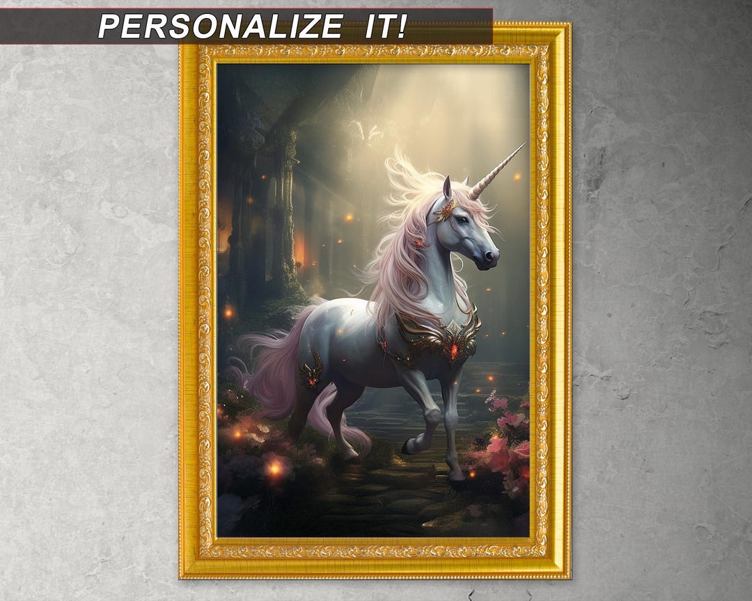 Enchanted Unicorn Poster: Mystical Fantasy Wall Art (personalization ...