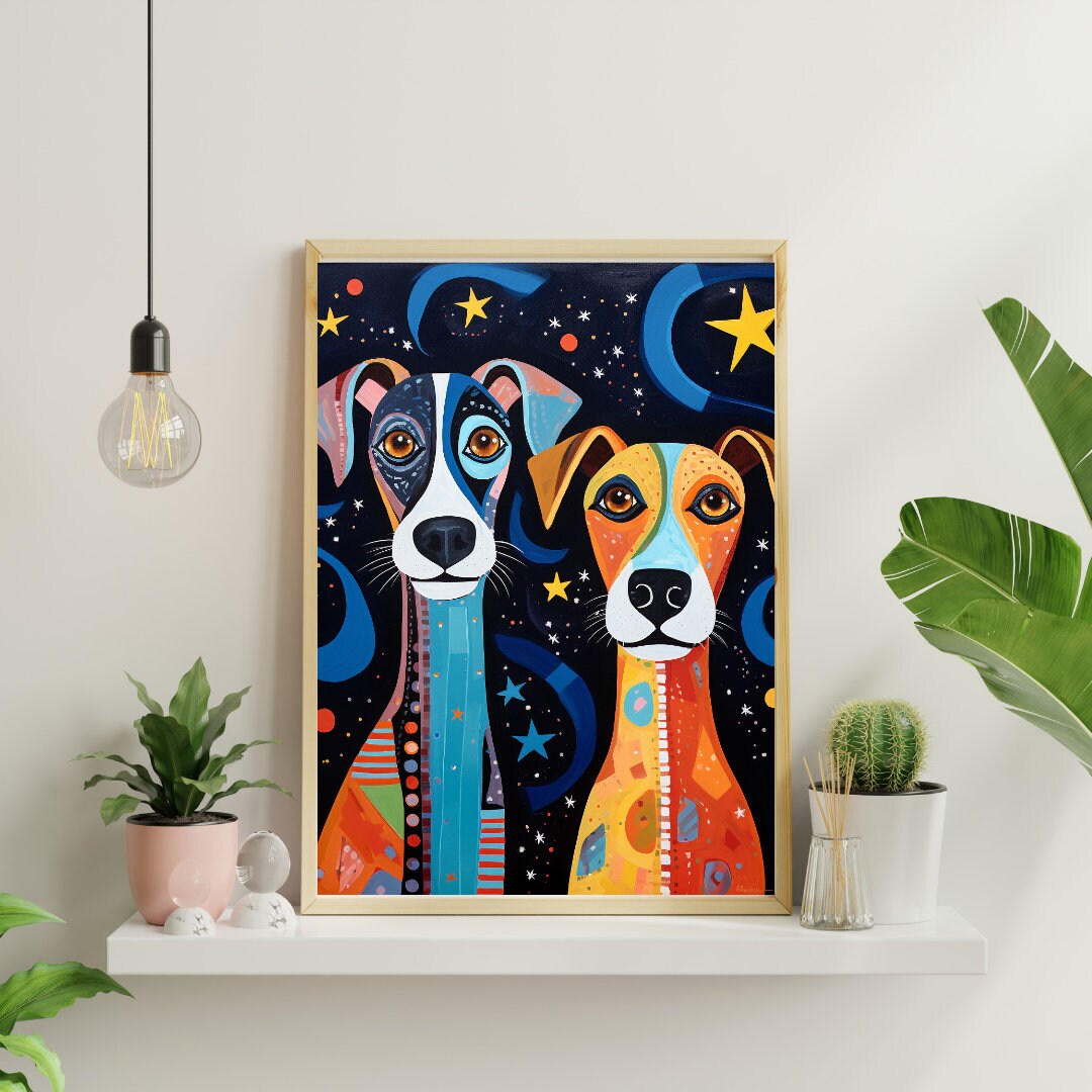 Printable Cute Dogs, Colorful Dogs, Printable Cut Animals, Wall ...