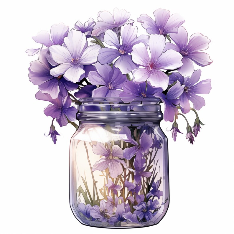 Watercolor Purple Flowers Clipart Bundle, 12 High Quality Printable ...