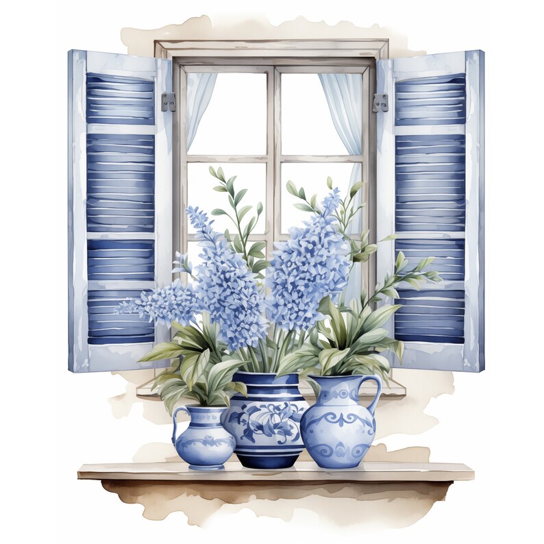 10 Watercolor Window Clipart Bundle, High Quality Printable Jpgs ...