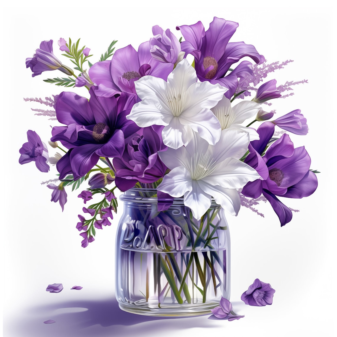 Watercolor Purple Flowers Clipart Bundle, 12 High Quality Printable ...