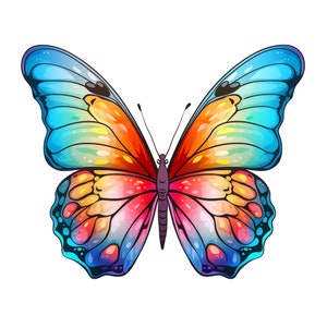 Colorful Butterfly Clipart Bundle, 10 High Quality Printable Jpgs ...