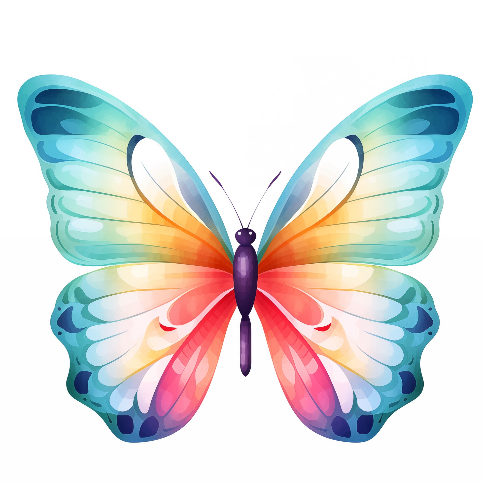 Colorful Butterfly Clipart Bundle, 10 High Quality Printable Jpgs ...