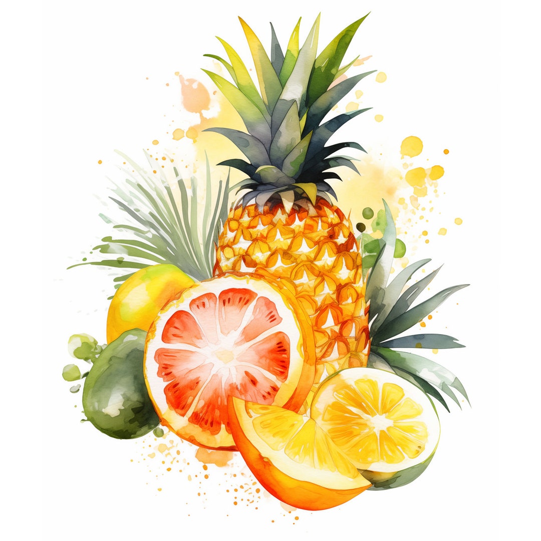 10 Watercolor Fruits Clipart Bundle, High Quality Printable Jpgs ...