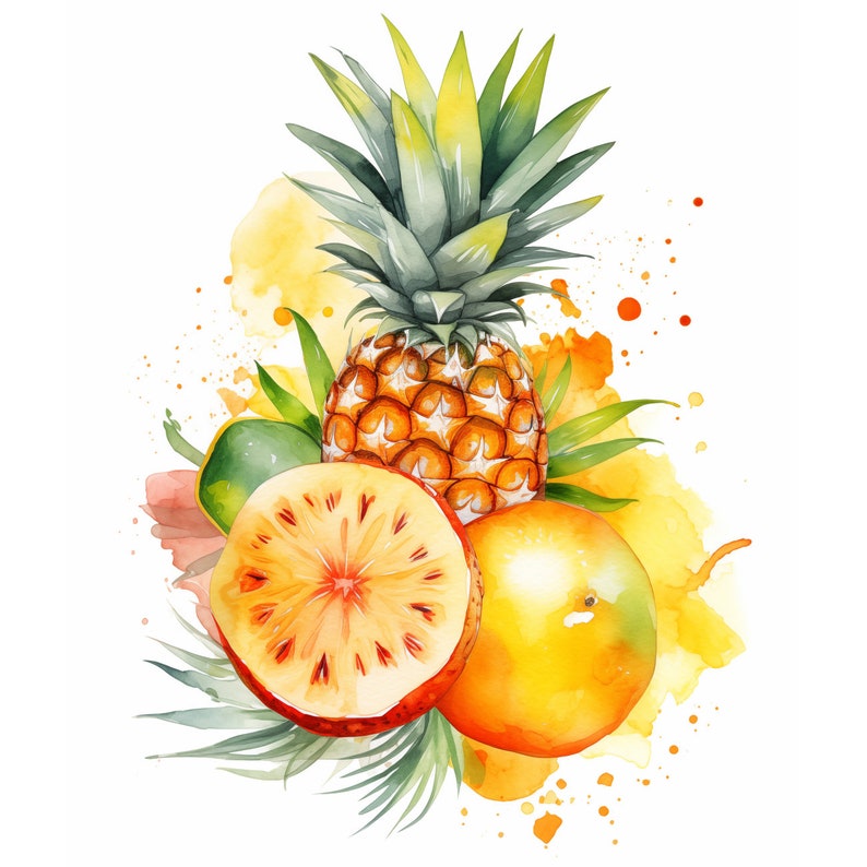10 Watercolor Fruits Clipart Bundle, High Quality Printable Jpgs ...