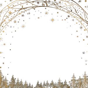 Whimsical Gold Christmas Printable Paper Border Design - Lot of 5 - Etsy