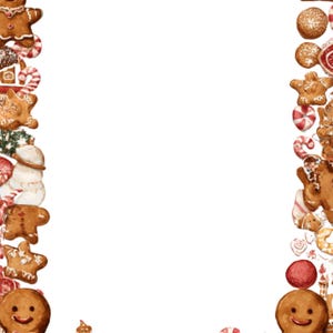 Bright Gingerbread Man Christmas Border Printable Writing Paper Design ...