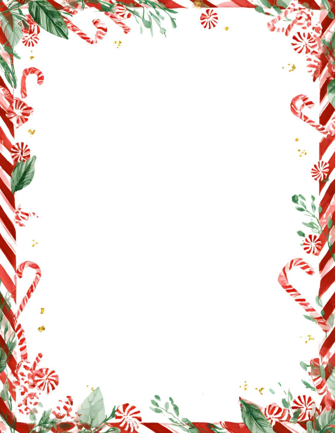 Peppermint Candy Border Printable Writing Paper Design - Lot of 5 - Etsy