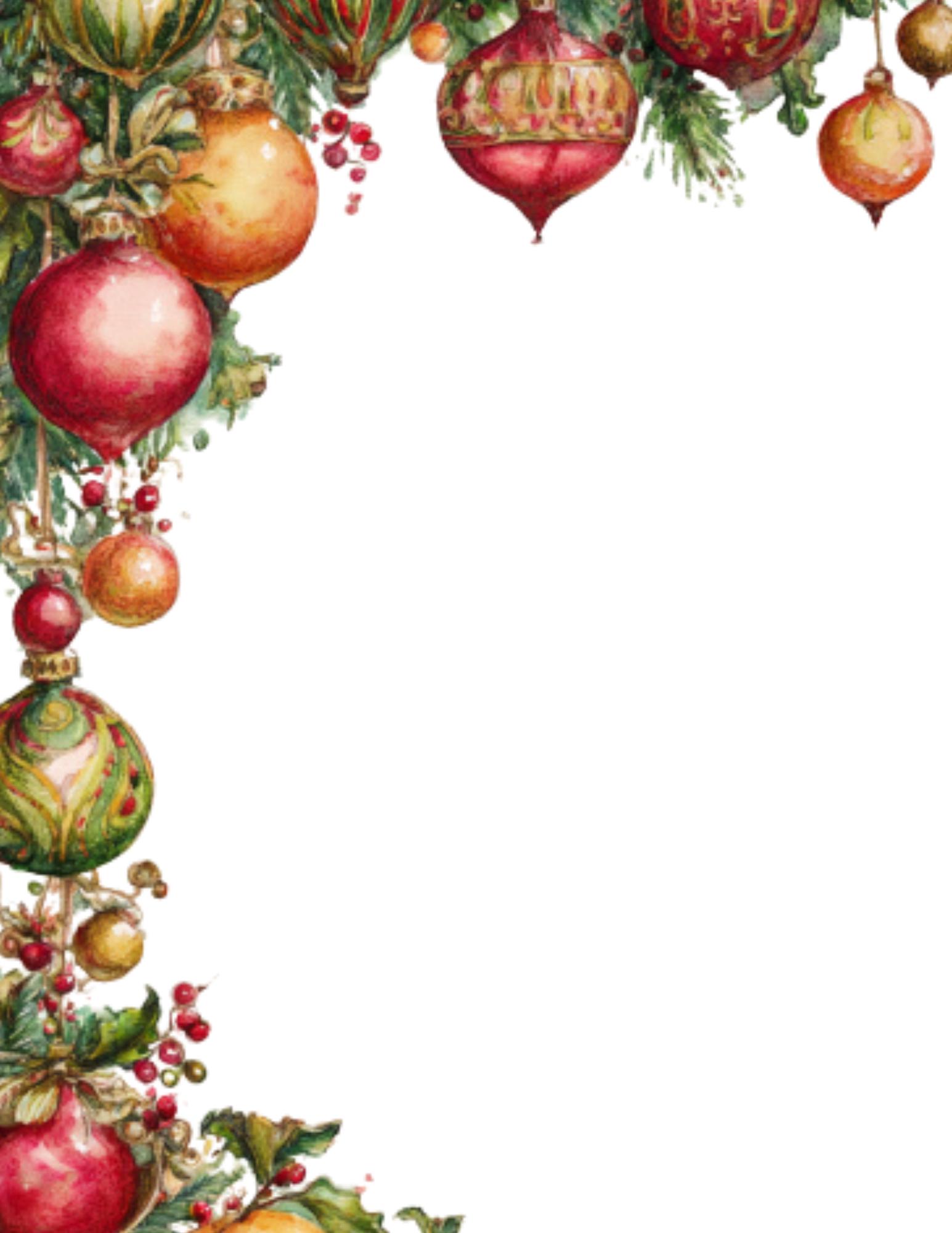 Traditional Christmas Border Printable - Lot of 5 - Etsy