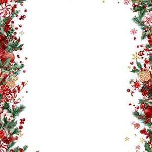 Christmas Treats Colorful Border Printable Writing Paper Design - Lot ...