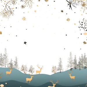 Whimsical Gold Christmas Printable Paper Border Design - Lot of 5 - Etsy