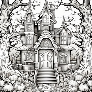 Halloween Adult Coloring Pages, Whimsical Girls, 5 Designs (digital ...