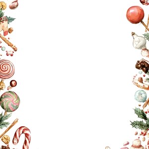 Sweet Treats Christmas Border Printable Writing Paper Design - Lot of 5 ...