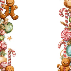 Whimsical Gingerbread Man Christmas Printable With Border Lot of 5 - Etsy