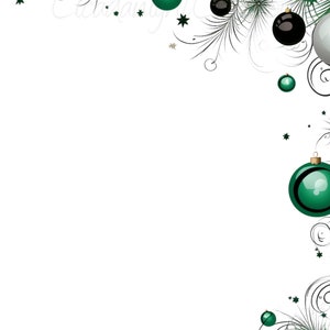 Whimsical Green Christmas Watercolor Printable Writing Paper Design Lot ...