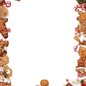 Bright Gingerbread Man Christmas Border Printable Writing Paper Design ...
