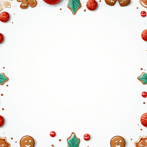 Whimsical Christmas Cookie Border Printable Writing Paper Design - Lot ...
