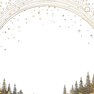 Whimsical Gold Christmas Printable Paper Border Design - Lot of 5 - Etsy