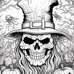 Jenna's Whimsical Halloween Skulls Coloring Pages. Lot of 5 - Etsy