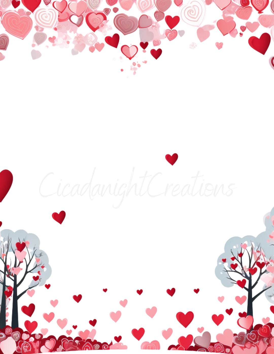 Whimsical Valentine's Day Printable Writing Paper Design - Lot of 5 - Etsy